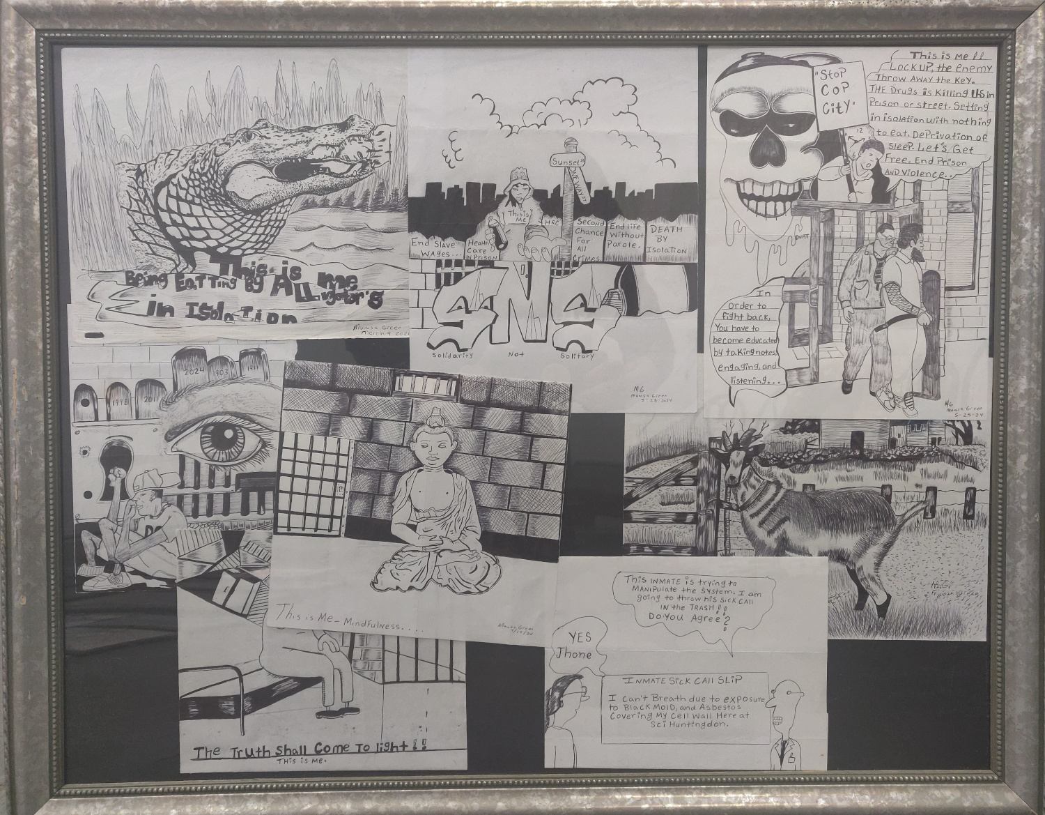 Collection of drawings by Muwsa Green - Creative Resistance: Let's Get Free